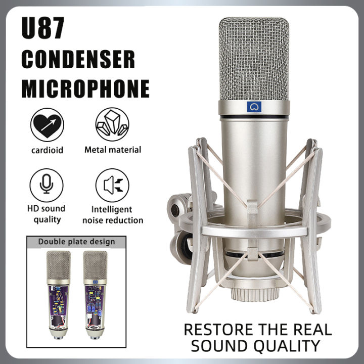 U87 Original High Quality Condenser Microphone Live-streaming Mic 3.5mm ...