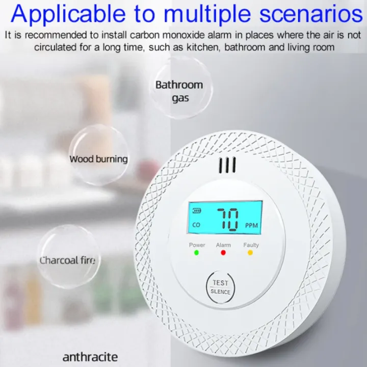 · 1pack Carbon Monoxide Detector Alarm, CO Detector with Digital LCD ...