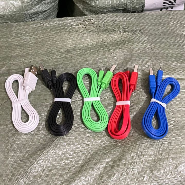 Kabel Data Micro USB 2.1A 100cm Warna warni Gepeng / Kabel Casan ...