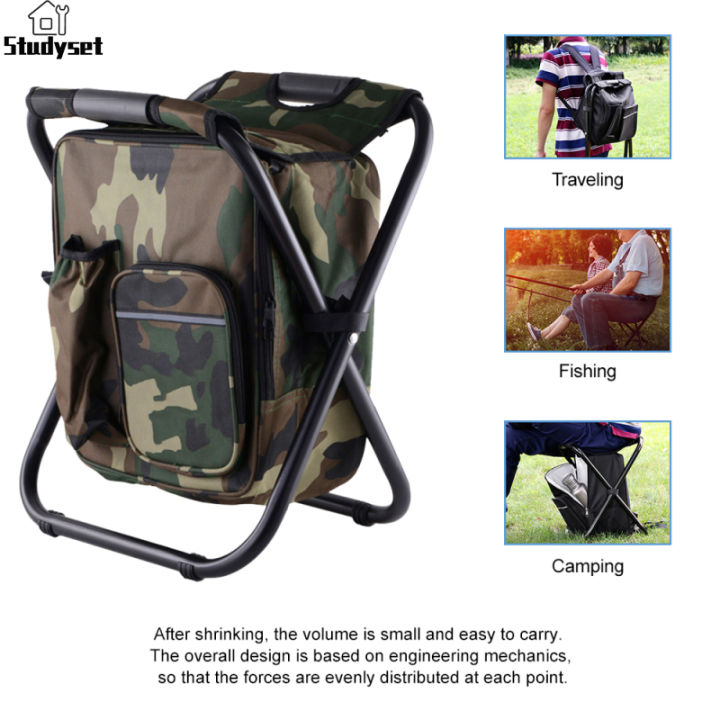 Studyset IN stock Backpack Chair Portable Camping Stool Foldable Chair ...