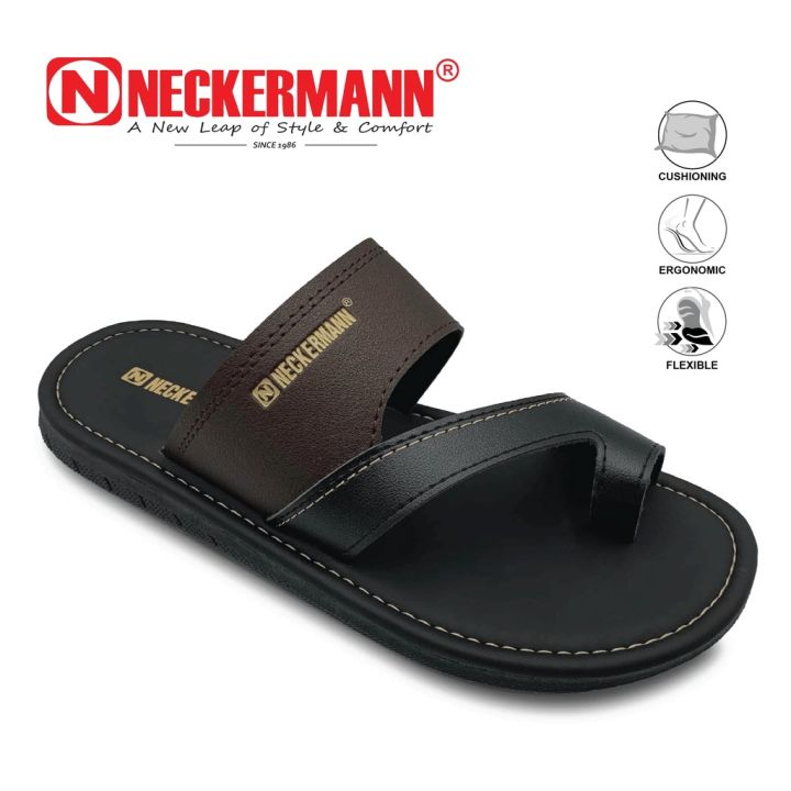 Neckermann Men's Bailey Comfort Slide Sandals - Black & Dark Brown | Lazada