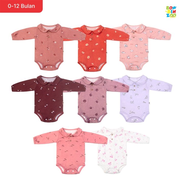 BONBINZOO - Long Sleeve Baby Bodysuit Romper Lengan Panjang Anak Bayi ...