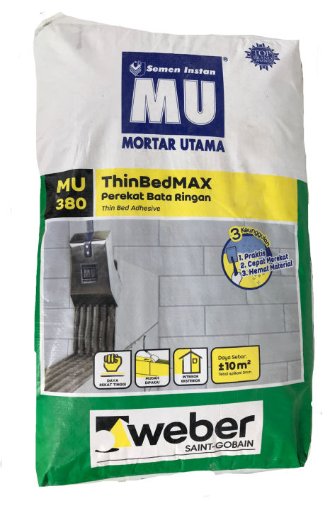 MU 380 Thinbed Max Perekat Bata Ringan Eceran 1 kg | Lazada Indonesia