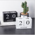Vintage Desktop Wooden Cube Block Calendar Home Office Living Room ...