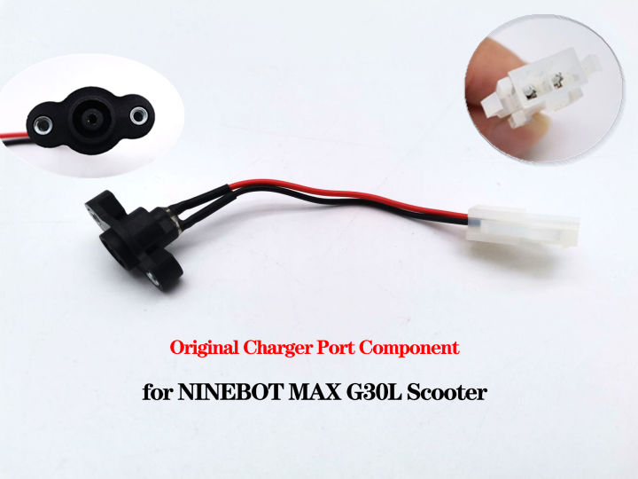 ชิ้นส่วนพอร์ตสำหรับที่ชาร์จของแท้สำหรับ NINEBOT MAX G30L Skuter Listrik ...