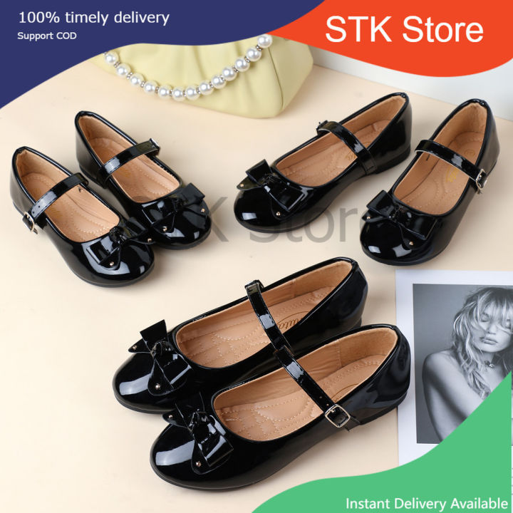 Cute Bow School Black Shoes Women Work Shoes STK109 SHUTA Premium Black ...