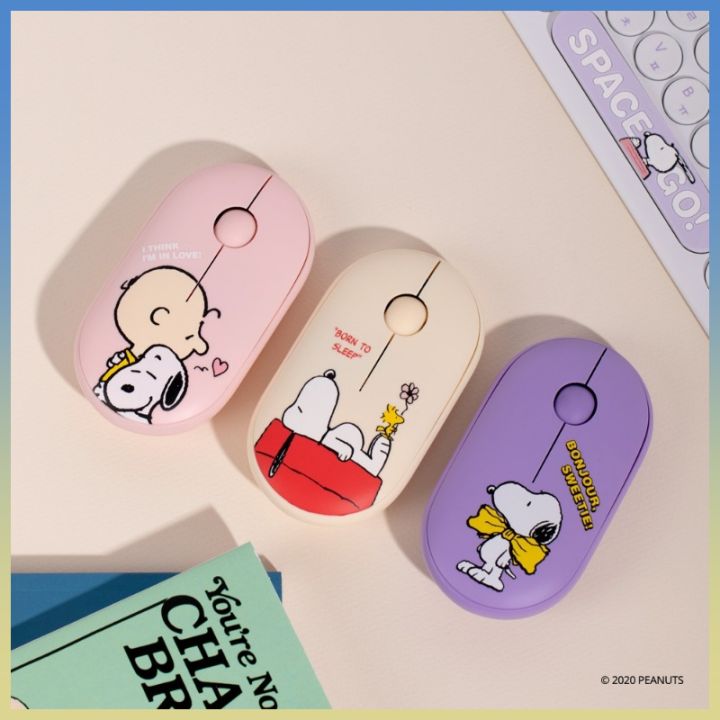 ROYCHE x Peanuts Snoopy Silent Wireless Bluetooth Mouse 2.4GHz / Mouse ...