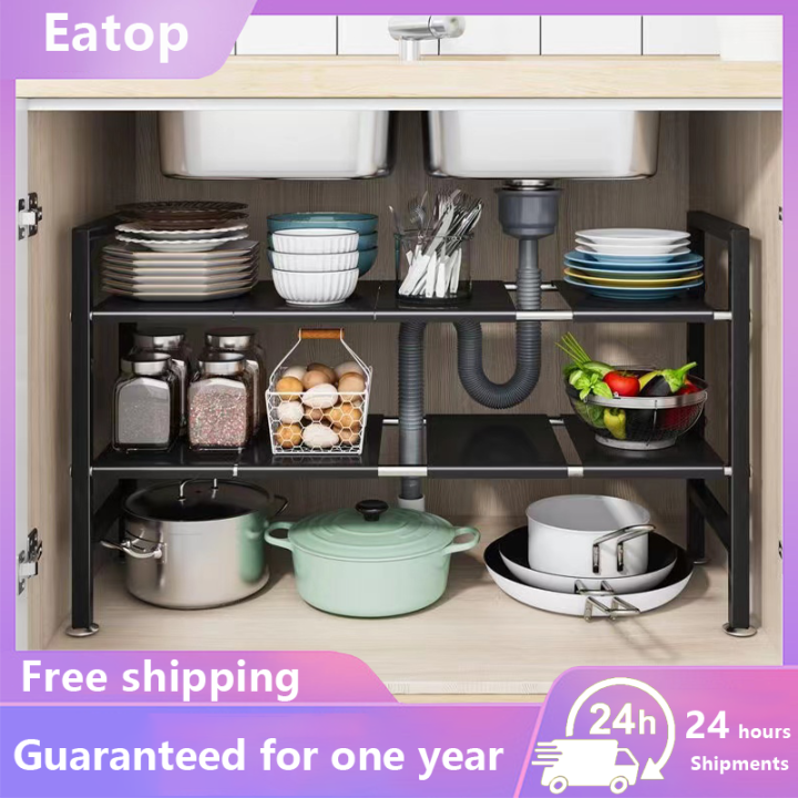 Kitchen Sink Shelve Multi-functional Floor-to-ceiling Adjustable ...