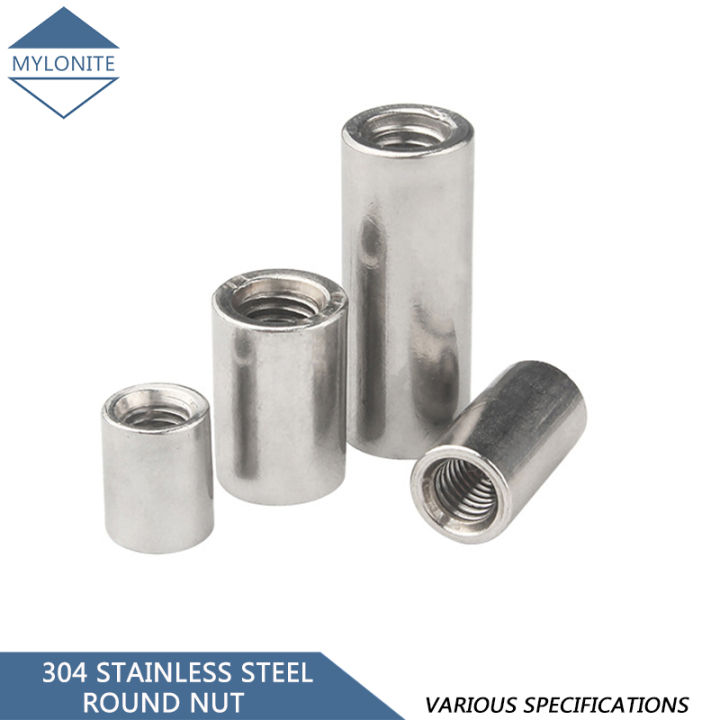 M2 M2.5 M3 M4 M5 304 Stainless Steel Round Coupling Nuts Extend Long Lead Screw Connection Nut ...