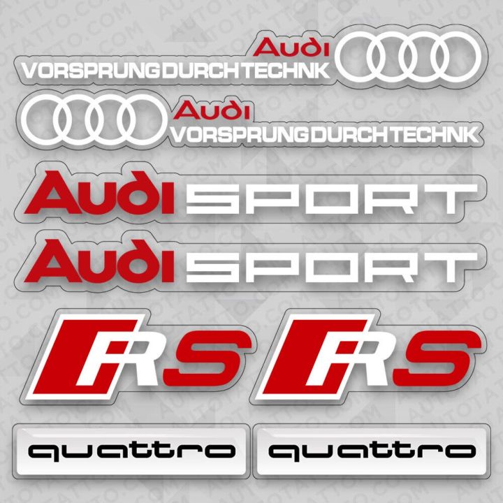 Audi Sport RS Quattro Racing Car Suv Logo Sticker Vinyl Decal Stripes ...