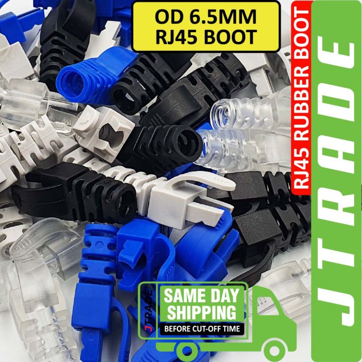 RJ45 Rubber Boot Ethernet Network Cable Strain Relief Boots OD 6.5mm ...