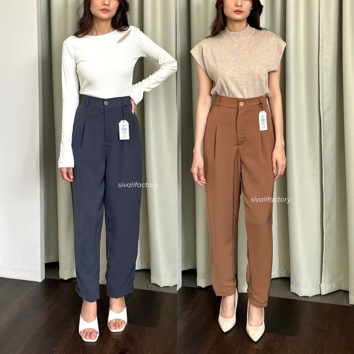 Sivali Factory Kalea Pants - Celana Highwaist Anti Kusut - Celana ...