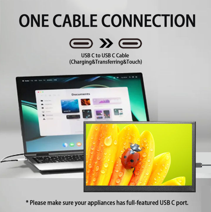 [nqru] LESOWN mini USB Type C Touch Screen 7.0 inch IPS 1024x600 Small ...