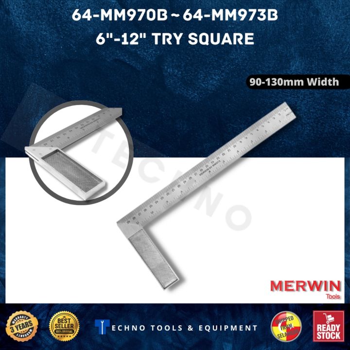 MERWIN STAINLESS STEEL L - SQUARE / TRY SQUARE / ANGLE RULER / PEMBARIS ...