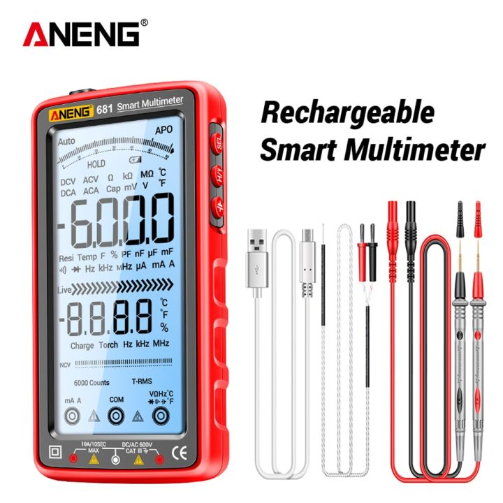 ANENG 681 Rechargable Digital Professional Multimeter Non-Contact ...