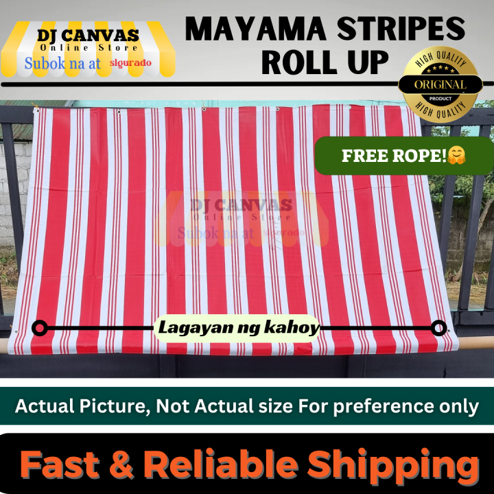 6x6ft, 6x8ft, 8x9ft AWNING CANOPY TRAPAL LONA STRIPES WITH NO SCALLOP ...