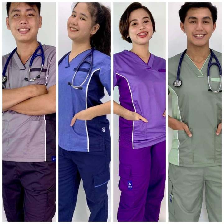 INTAL SCRUBSUIT 06C CARGO 6-Pocket Pants Premium Quality V-Neck Unisex ...