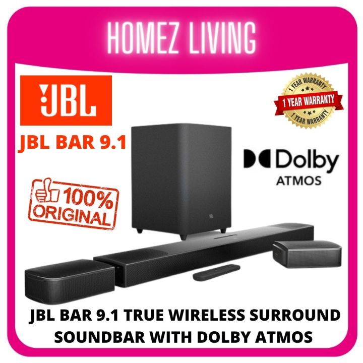 JBL BAR 9.1 TRUE WIRELESS SURROUND 9.1 Channel Soundbar System with ...