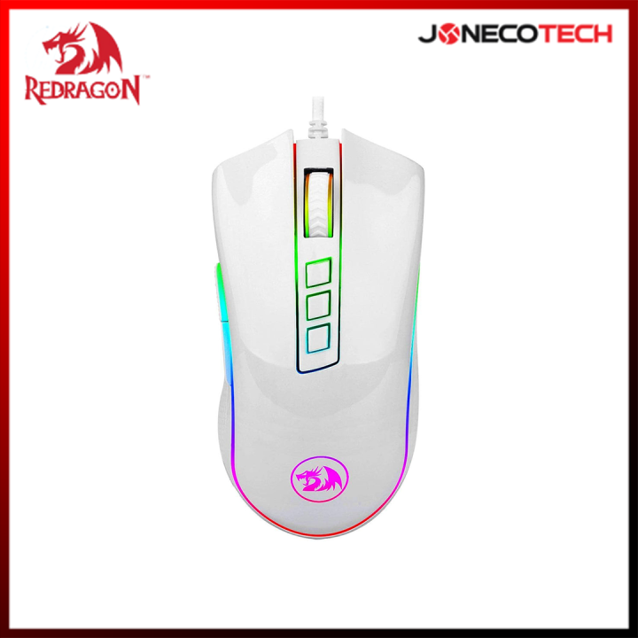 Redragon M711W-1 Cobra White Gaming Mouse with 16.8 Million RGB Color ...
