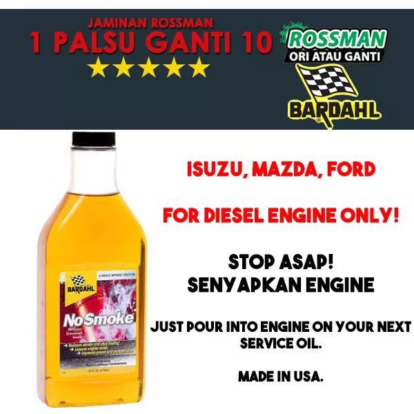 1 Botol Bardahl USA 1No Smoke Reduce Diesel Plug Fouling Noise Engine ...