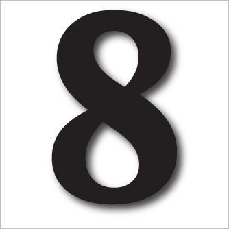 NUMBER 8 BLACK ACRYLIC LASER CUT LETTERING - ALPHABET AND NUMBER SIGNS ...