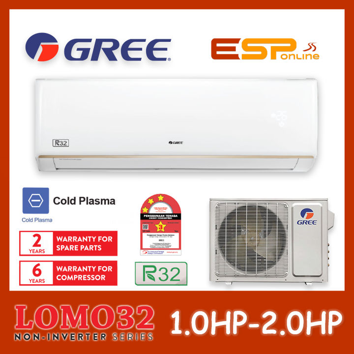 GREE R32 1HP-2HP Non Inverter Cold Plasma Air Conditioner LOMO32 ...