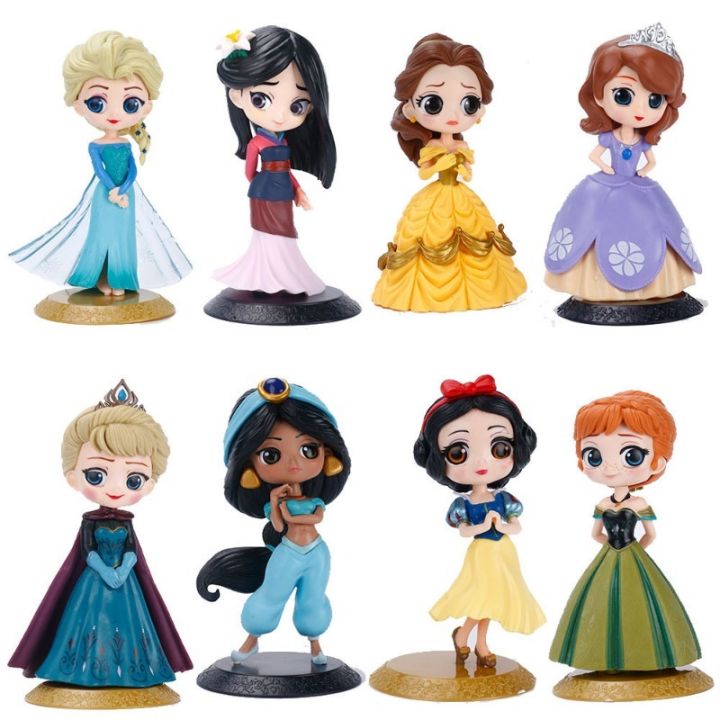 Disney Princess Elsa Anna Cinderella Alice PVC Action Figure Toys for ...