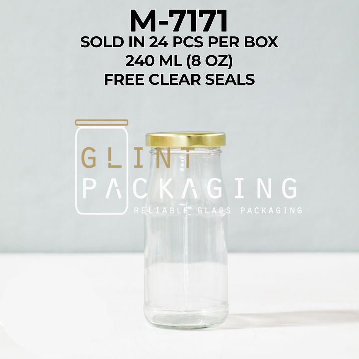 M-7171 240 mL Glass Jars with FREE seals (24pcs) - Flint Food or ...