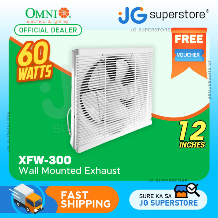 OMNI XFW-300 12-Inch 60W 220V Wall Mounted Exhaust Fan with 635 CFM ...
