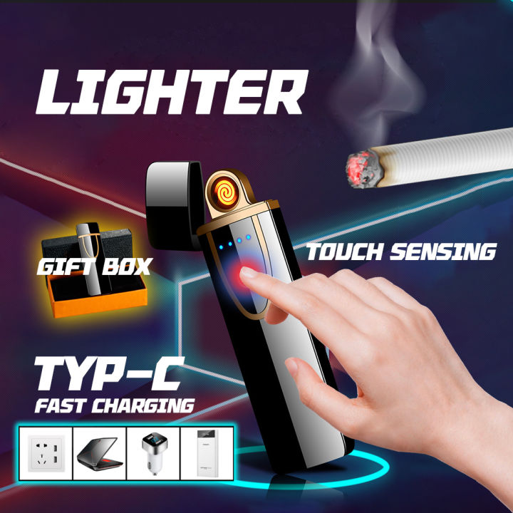 Lighter USB fingerprint touch sensing rechargeable compact and ...