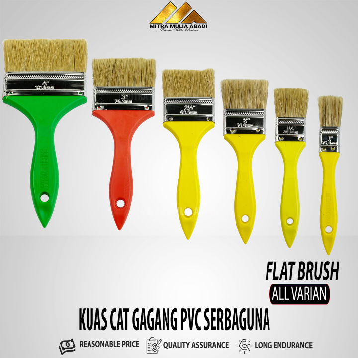 KUAS CAT GAGANG PVC SERBAGUNA I KUAS CAT TEMBOK BULU HALUS | Lazada ...