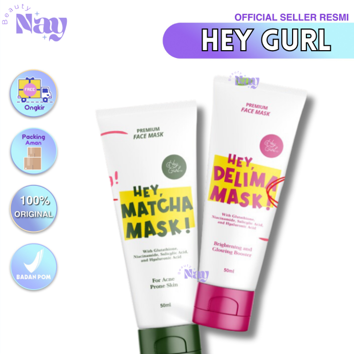 HEYGURL MASK DELIMA MATCHA PREMIUM FACE MASK HEY MATCHA DELIMA MASK ...