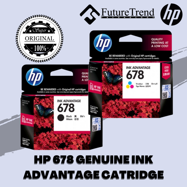 HP 678 Genuine Ink Advantage Cartridge (CZ107AA, CZ108AA) | Lazada