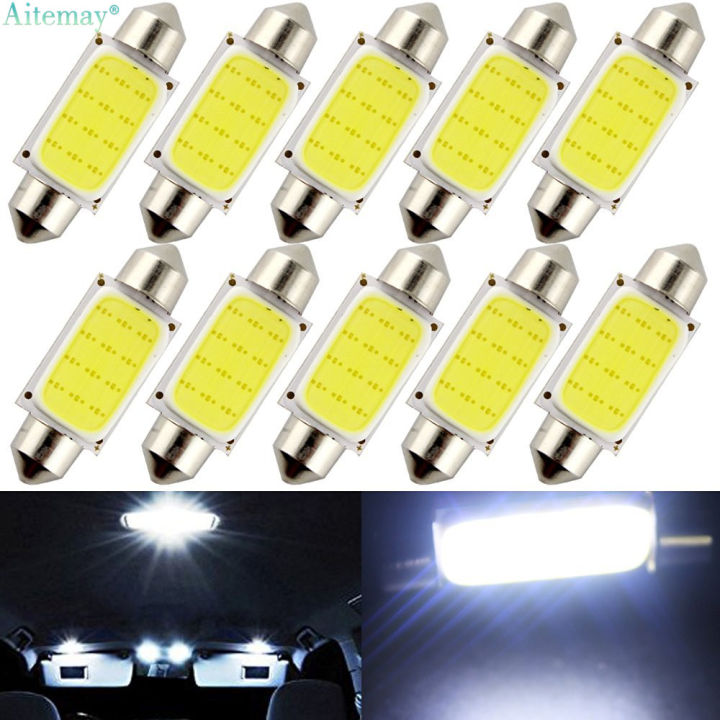Aitemay 10pcs 31/36/39/41mm Car Ceiling Light COB 1.5W 12V Indoor LED ...