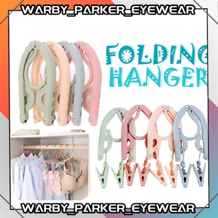 (1 PCS) Folding Hanger Portable Travel Foldable Plastic Hanger Non-slip ...