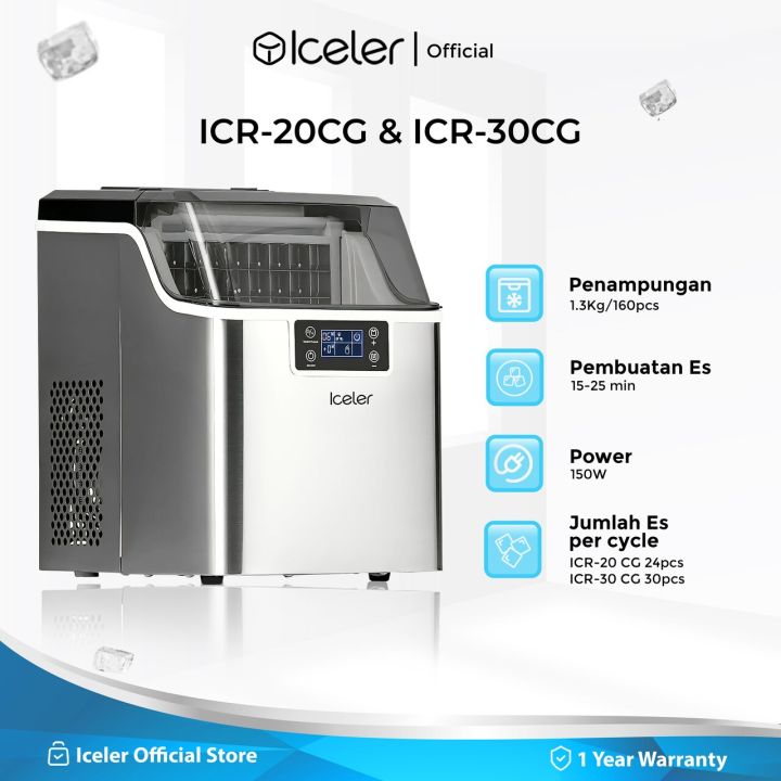 Mesin Es Cube Iceler 25 kg per hari Pembuat Es Batu Ice Maker | Lazada ...