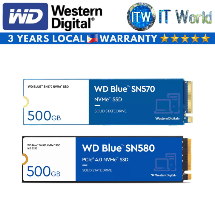 Western Digital Blue 500GB M.2 2280 NVMe Internal SSD (SN570/SN580) | Lazada PH