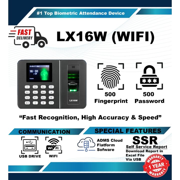 LX16W (Wifi) BIOMETRIC ATTENDNANCE DEVICE | Lazada PH