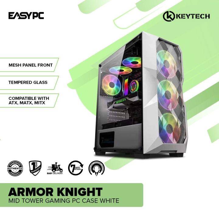 COD EasyPC | Keytech Armor Knight Series Mid Tower Gaming PC Case White ...