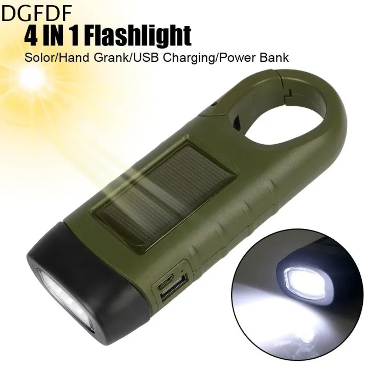 DGFDF ใช้พลังงานแสงอาทิตย์ ไฟฉาย LED ชาร์จใหม่ได้ ข้อเหวี่ยงมือ ไฟฉาย ...