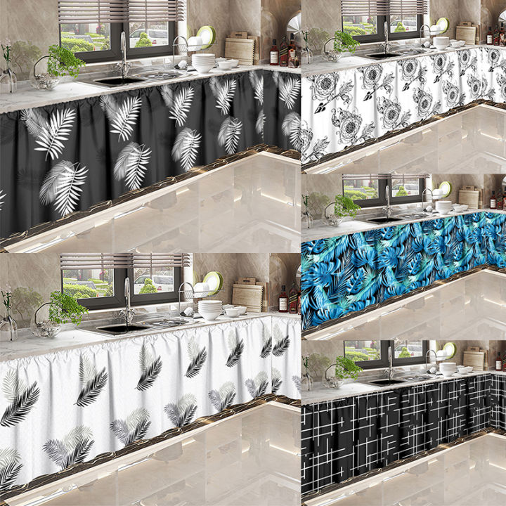 Lababo kitchen curtain 150X65CM black sink curtain kitchen kurtina pang ...