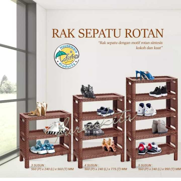 RAK SEPATU PLASTIK ROTAN TABITHA | Lazada Indonesia
