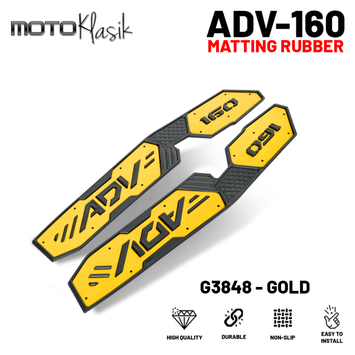 HONDA ADV 160 CNC ALLOY ANTI-SLIP RUBBER FOOTBOARD MATTING W/ BOLTS AND ...