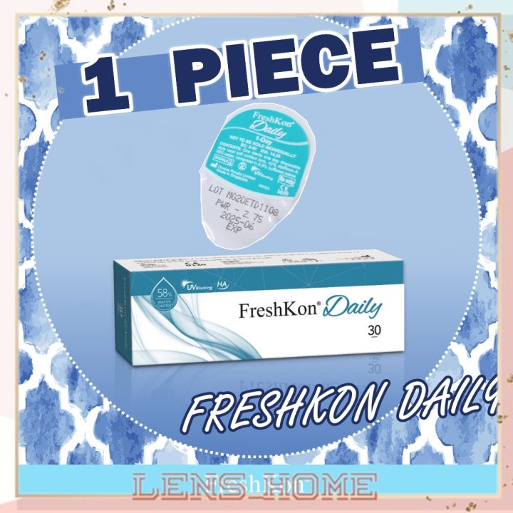 ( 1 Piece ) Freshkon Daily Disposable Clear Lens 1 Day use Contact ...
