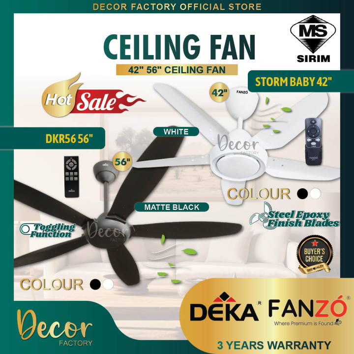 DEKA Fan DEKA DKR56 DKR42 FANZO Storm 56" Storm Baby 42" AC Motor ...