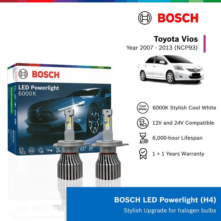 Bosch LED Powerlight Retrofit 6000K Toyota Vios NCP93 (2007 - 2013) H4 ...