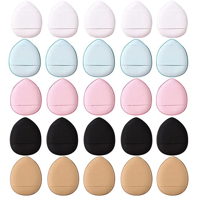 BUNDLING 10PCS MINI POWDER FINGER PUFF - Makeup Puff Finger Soft Makeup ...