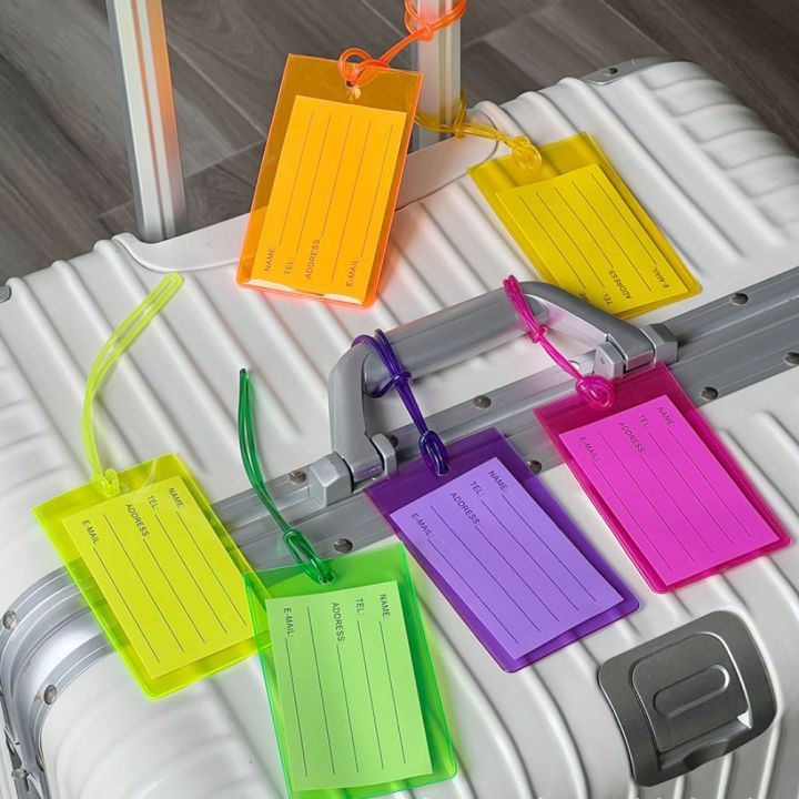 BABYBANG PVC Luggage Tag Fluorescent Colorful Baggage Name Tags ...