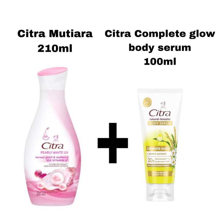 Citra Pearly Glow Body Lotion 210ml + Citra Complete Glow Body Serum ...