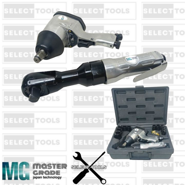 HEAVY DUTY AIR IMPACT WREANCH WITH AIR RATCHET 1/2 DRIVE SET MASTER ...